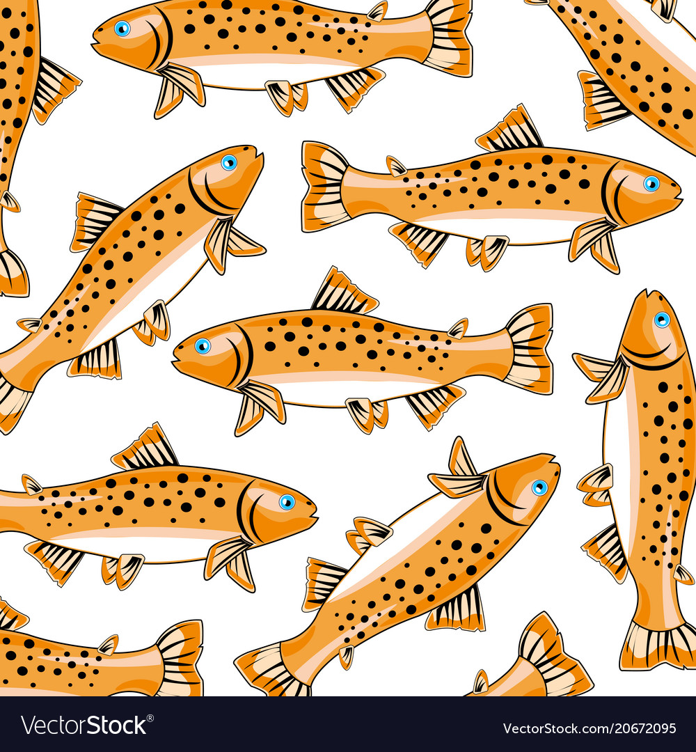 Fish trout pattern Royalty Free Vector Image - VectorStock