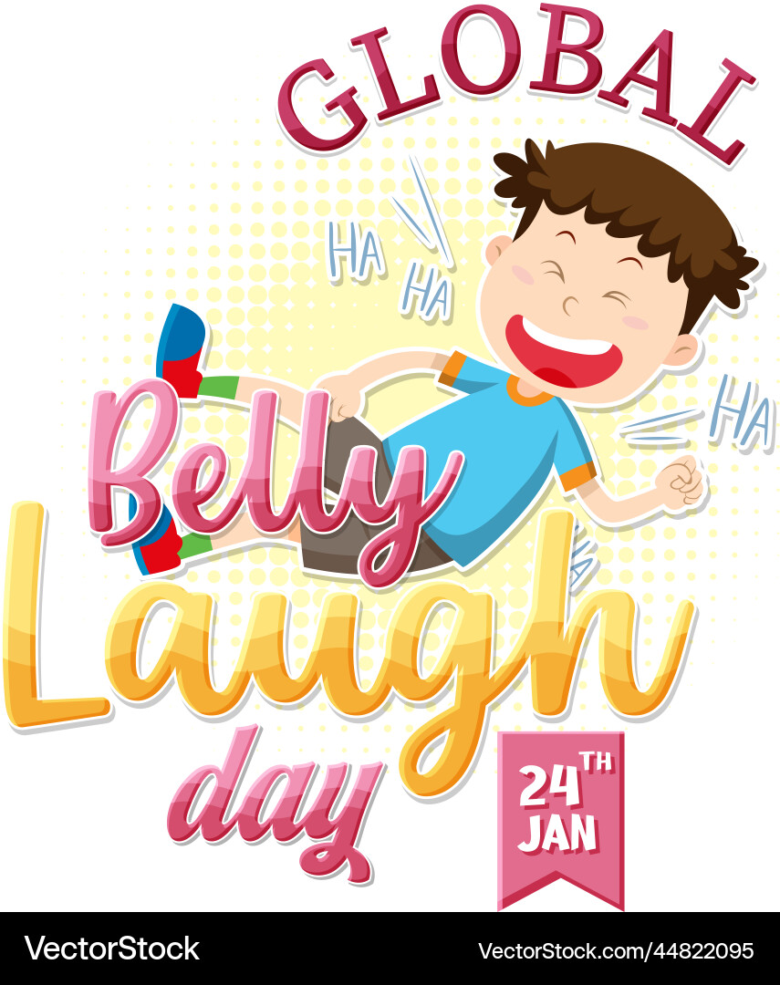 Global belly laugh day banner design Royalty Free Vector