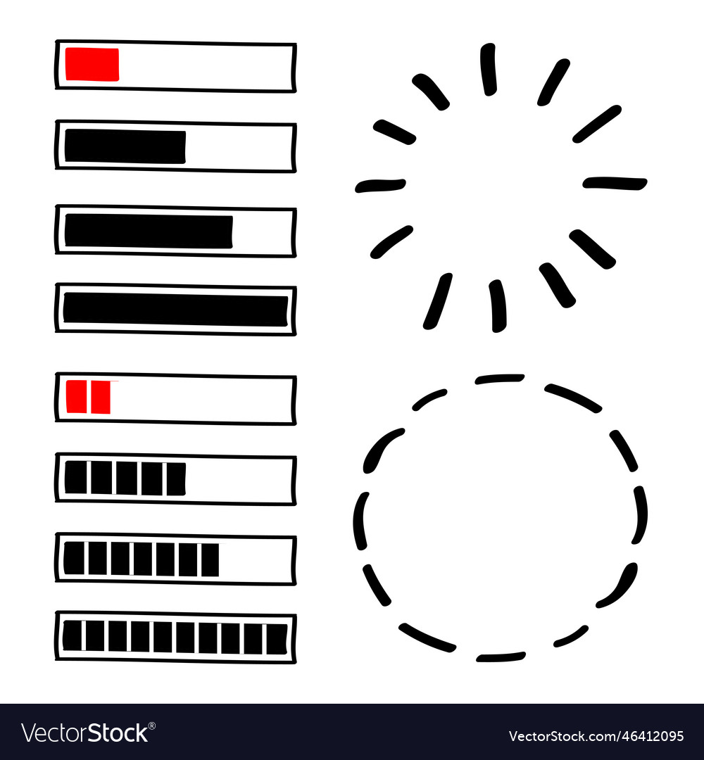 Hand drawn loading process Royalty Free Vector Image