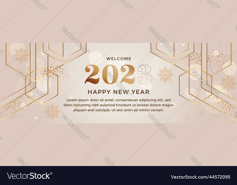 Happy new year 2023 banner template background Vector Image