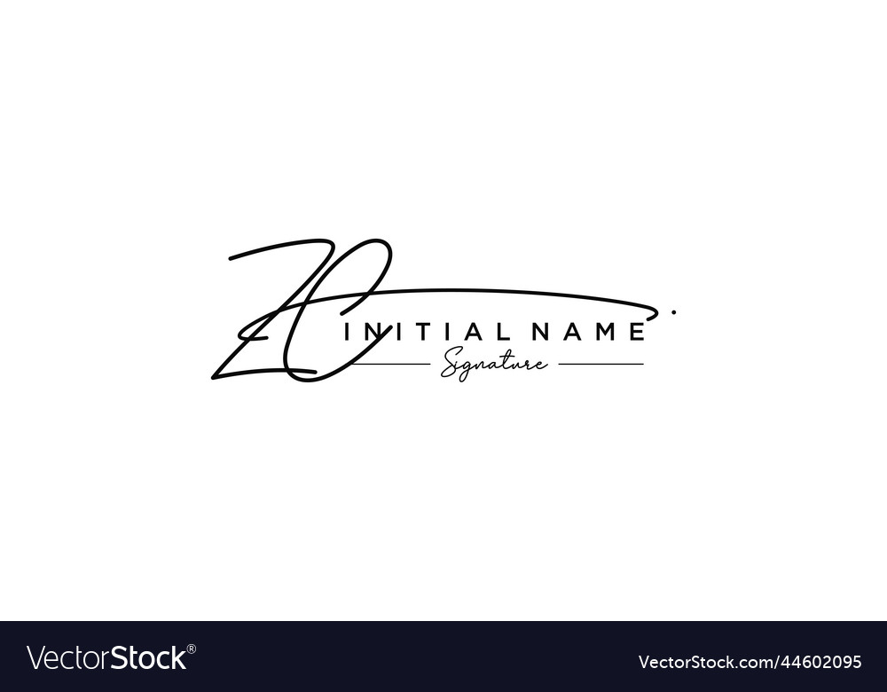 Initial zc signature logo template hand drawn Vector Image