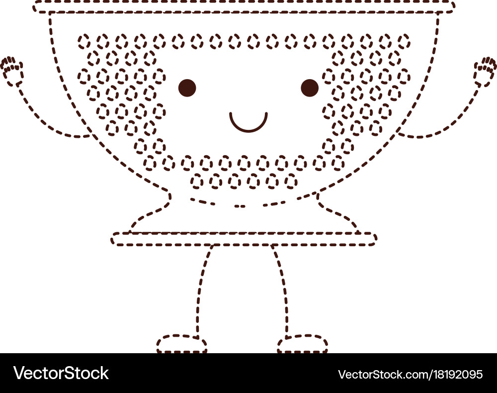 Kitchen drainer cartoon dotted silhouette brown Vector Image
