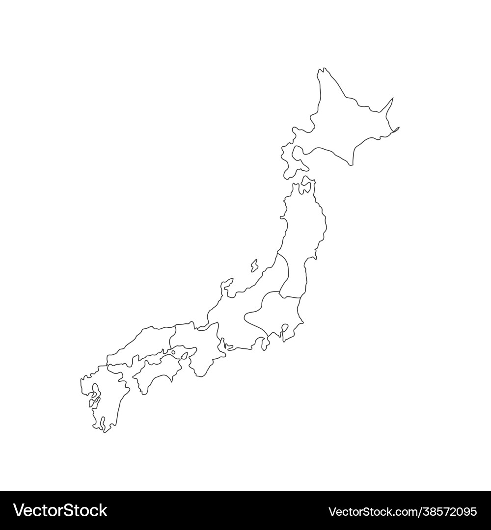 Map japan in high detail resolution mesh lines Vector Image