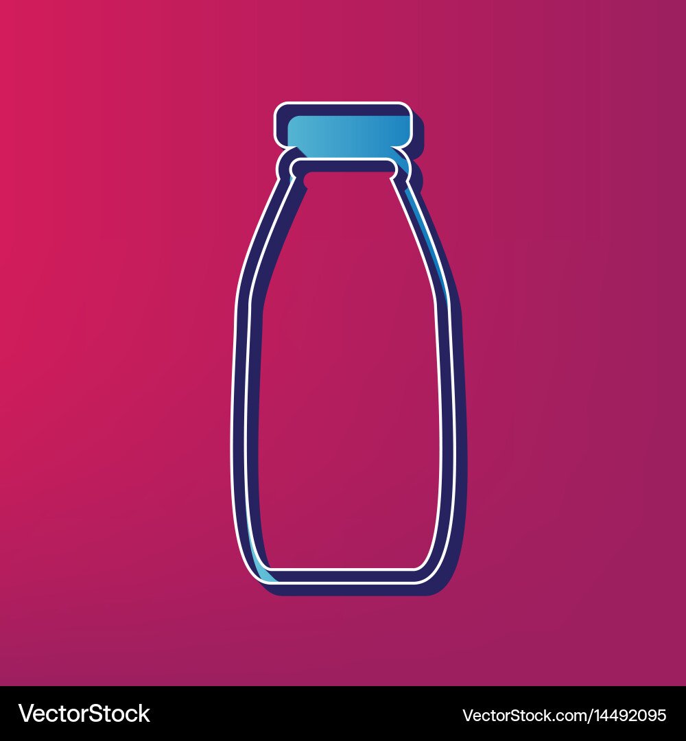 Milk bottle sign blue 3d printed icon Royalty Free Vector
