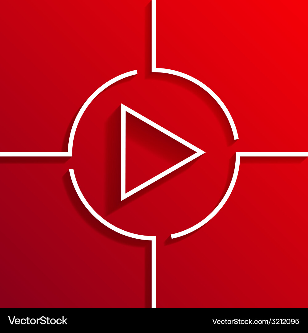 Modern white circle icon on red background Vector Image