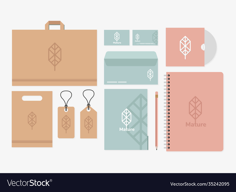 Notebook and bundle mockup set elements Royalty Free Vector