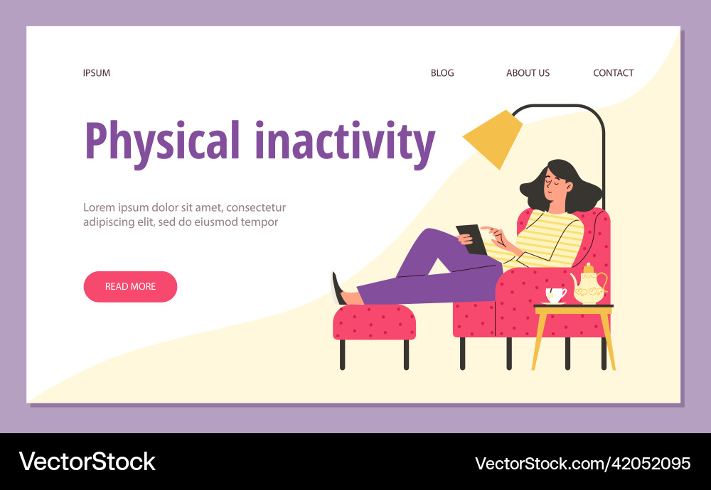Physical inactivity and sedentary lifestyle Vector Image