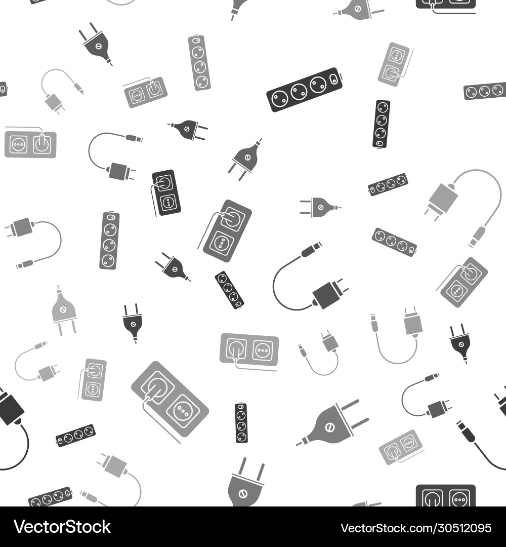 Set electric extension cord electric plug Vector Image