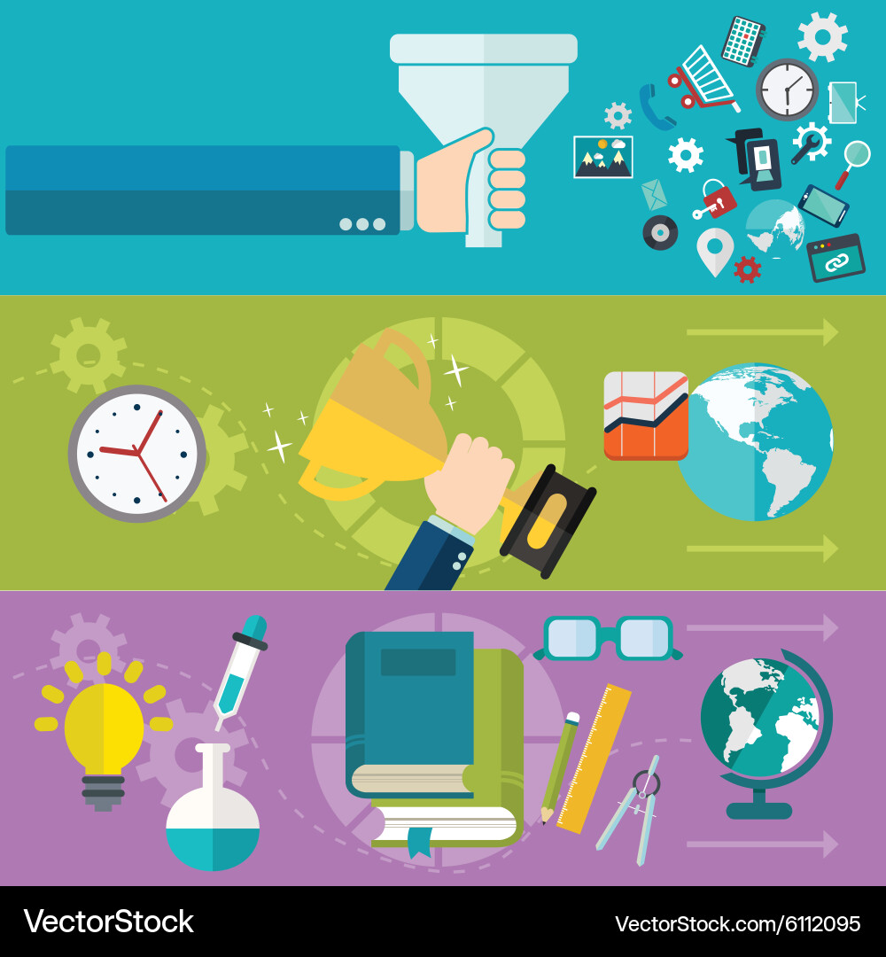 Set of flat design concepts for website layout Vector Image