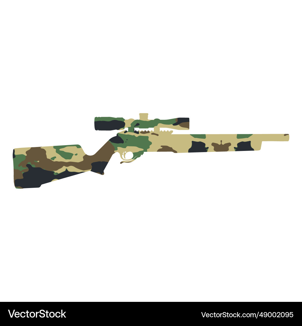 Sniper rifle camouflage icon Royalty Free Vector Image