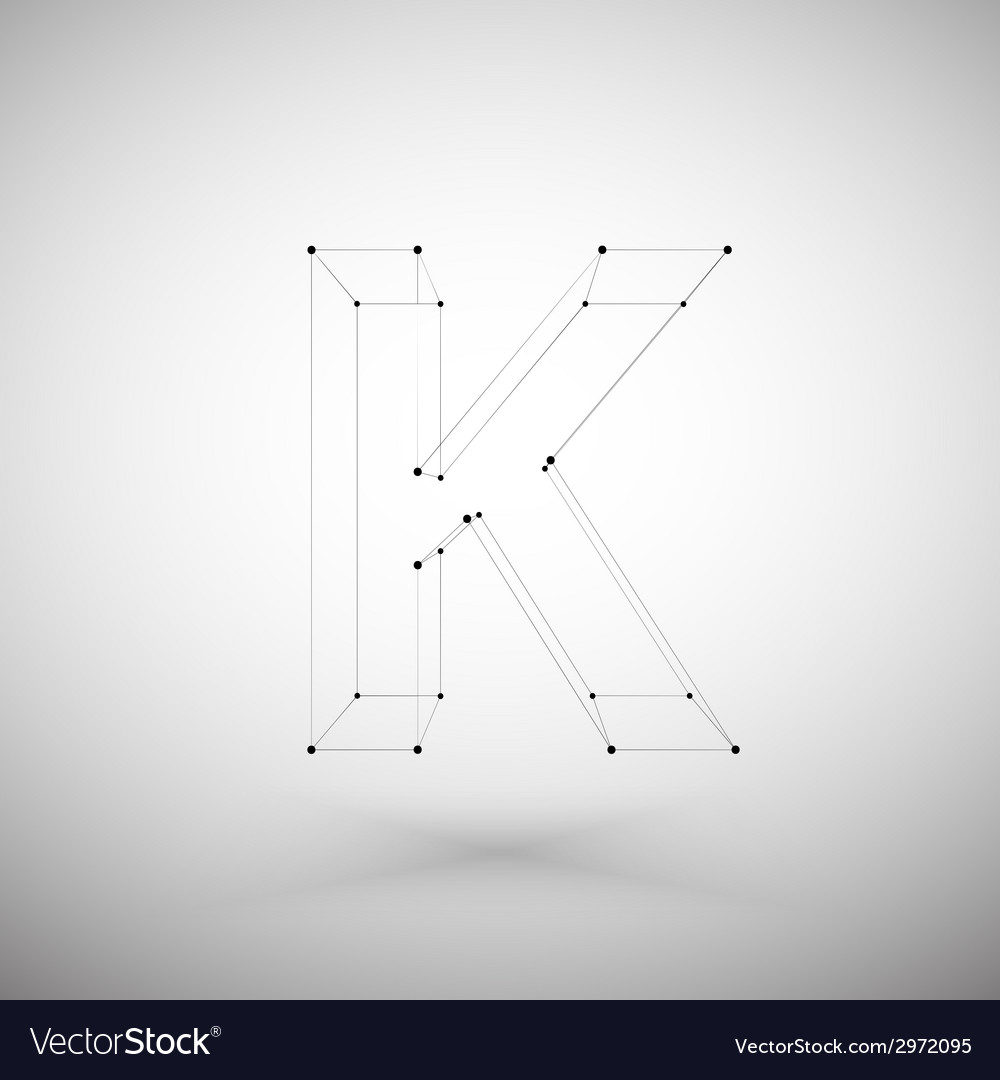 Three dimensional mesh stylish alphabet letter Vector Image Three dimensional mesh stylish alphabet letter Vector Image