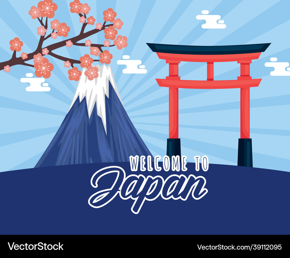 Welcome to japan Royalty Free Vector Image - VectorStock