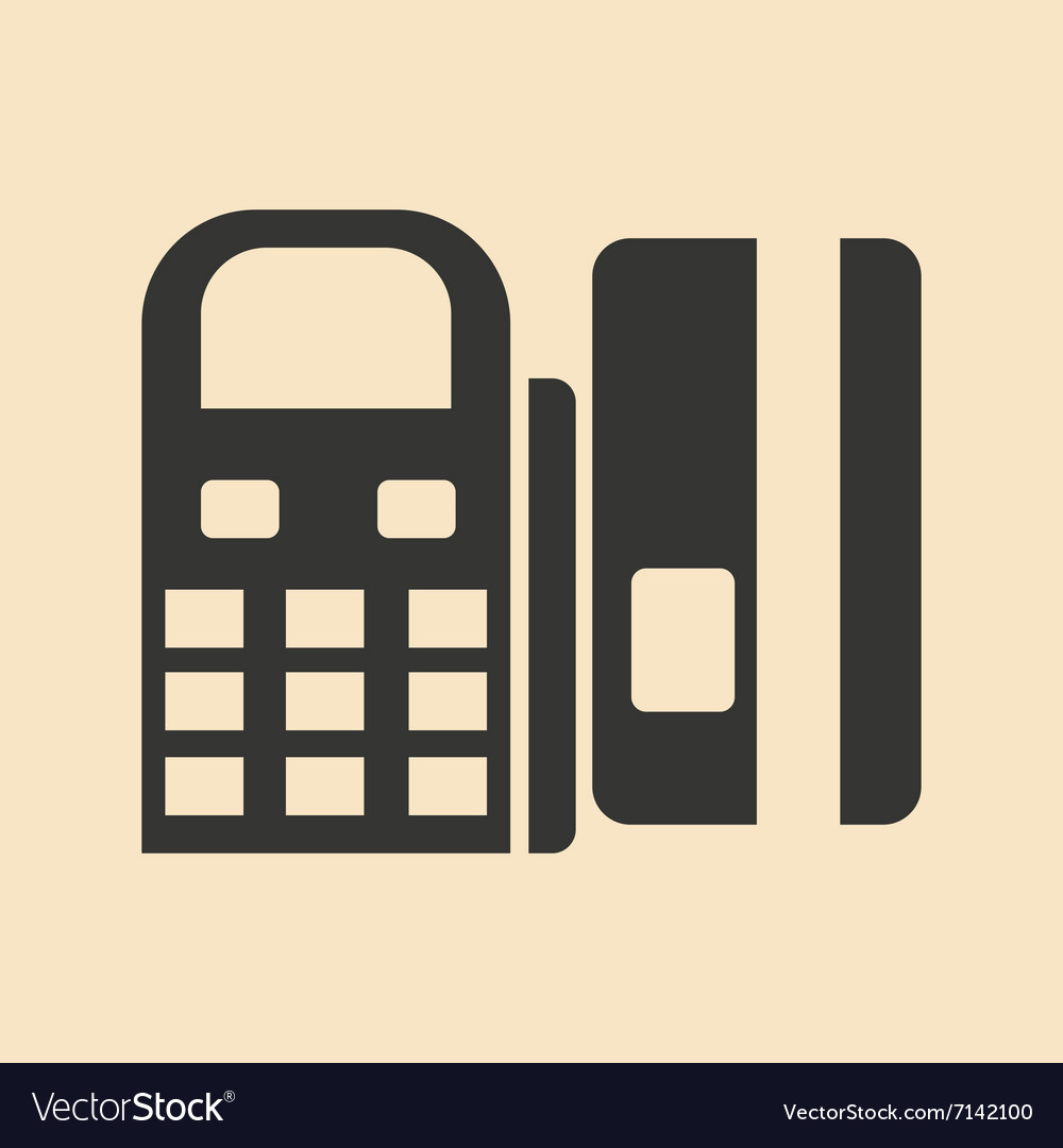 Flat in black white card terminal Royalty Free Vector Image