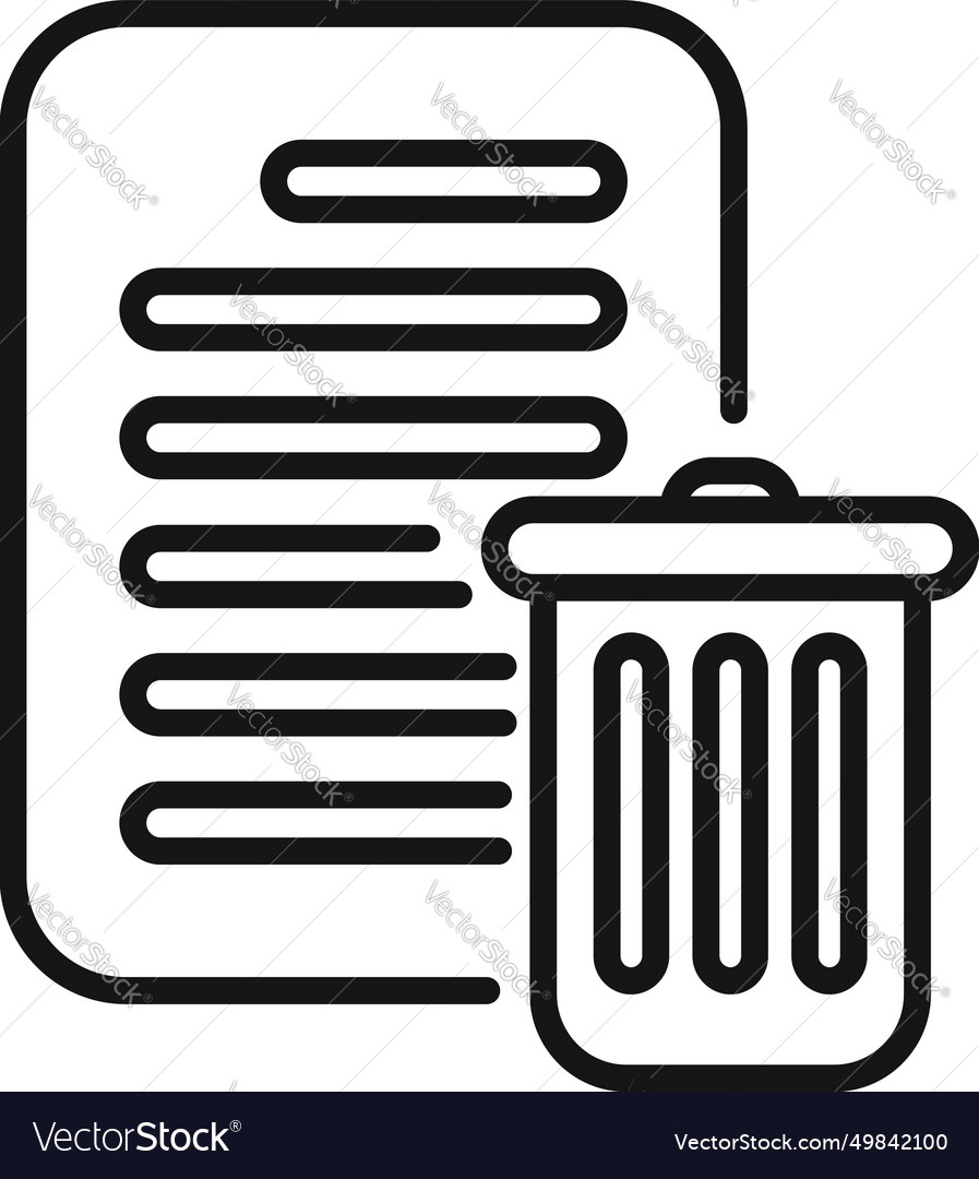 Garbage Data Bin Icon Outline Input Server Vector Image
