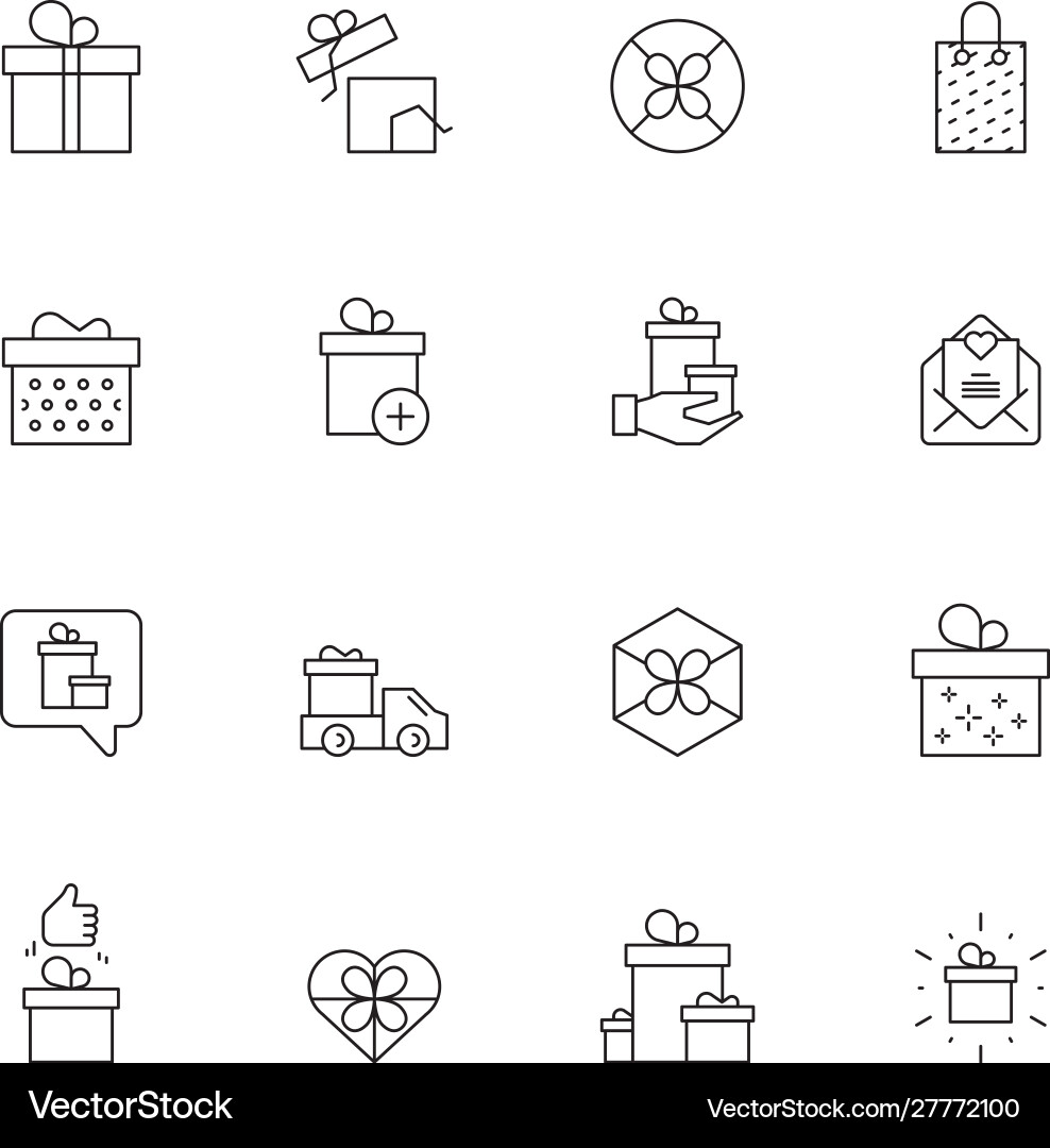 Gift icons packages with ribbons offers present Vector Image