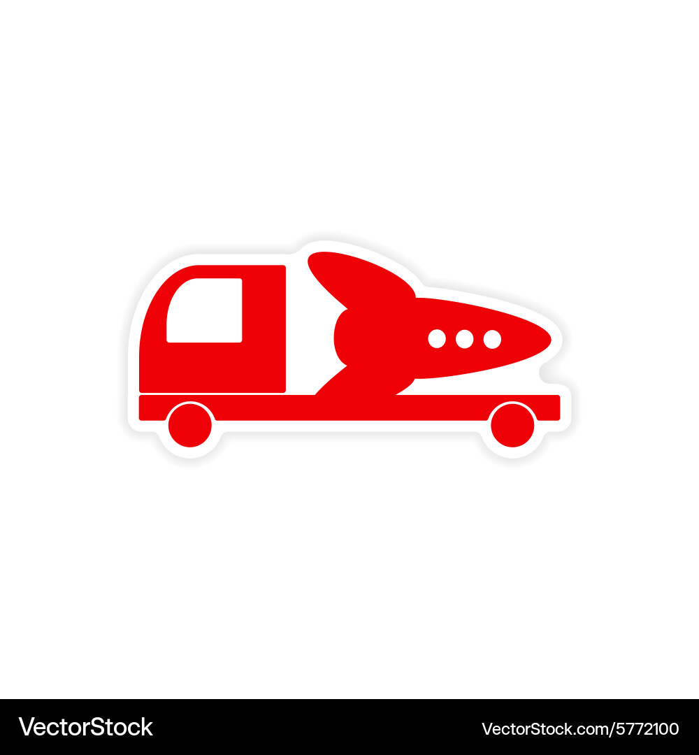 Icon sticker realistic design on paper truck Vector Image