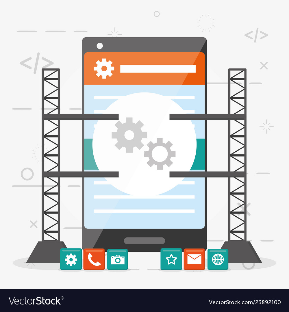 Mobile app development Royalty Free Vector Image