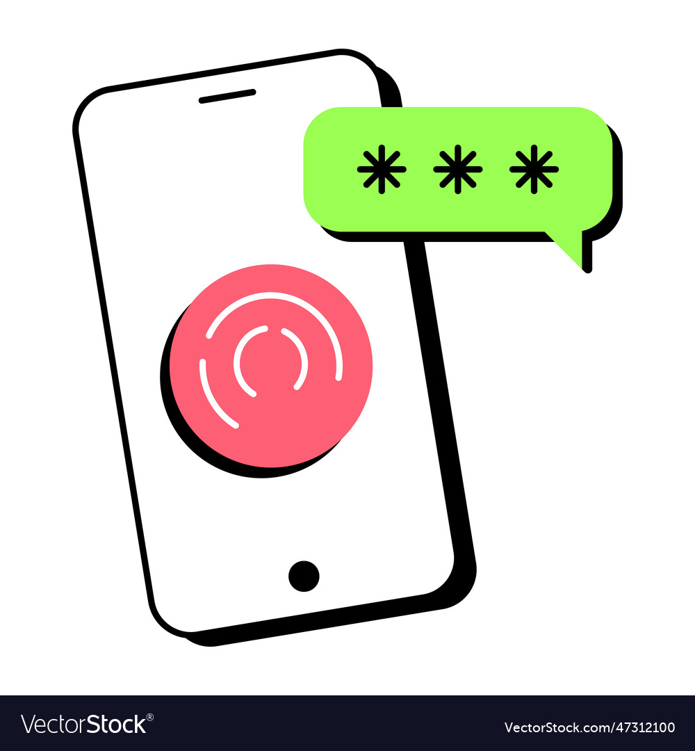Mobile password Royalty Free Vector Image - VectorStock