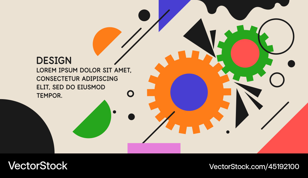 Modern geometric composition of various shapes Vector Image