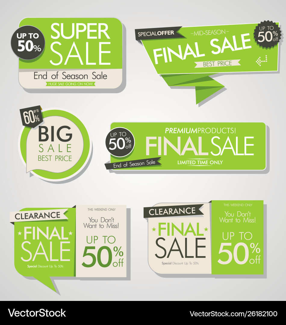 Modern sale banners and labels collection 2 Vector Image