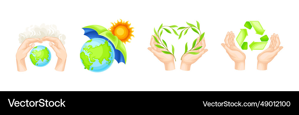Save planet symbols and ecology protection Vector Image