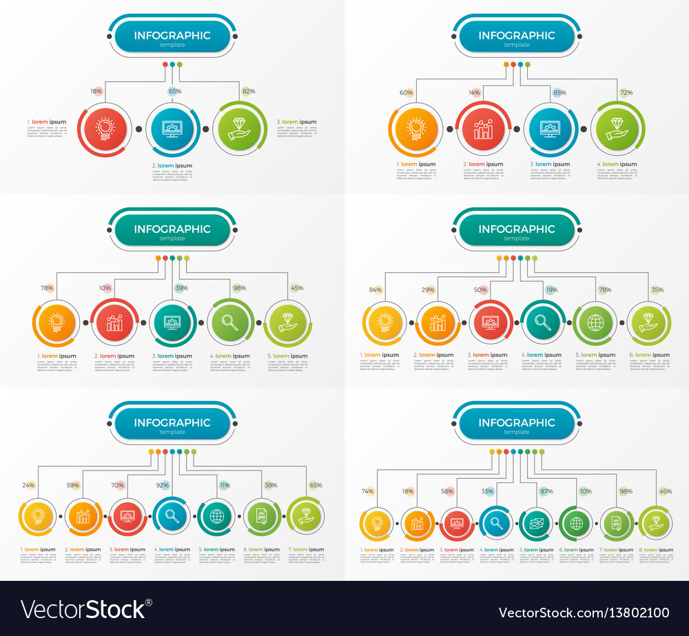 Set of presentation business infographic templates