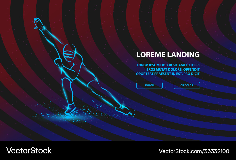 Speed skating sport background for landing Vector Image