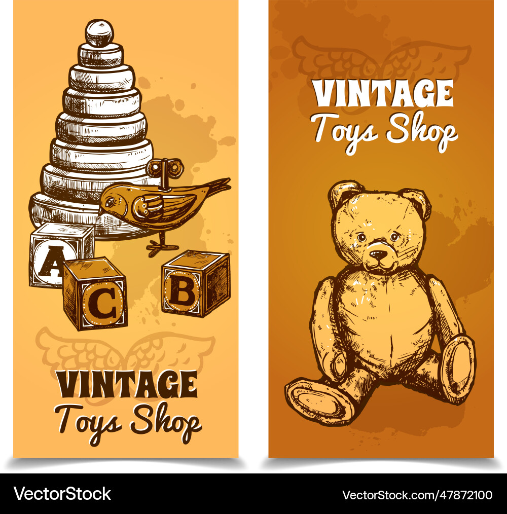 Toy banner set Royalty Free Vector Image - VectorStock