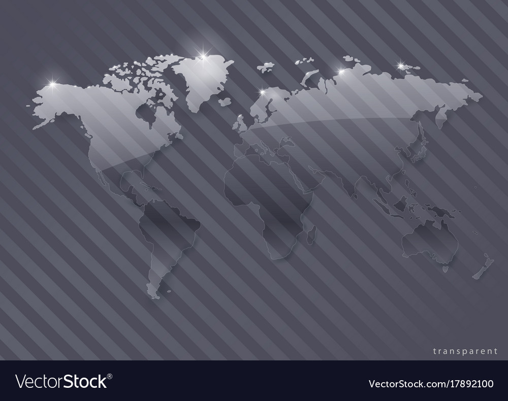 Transparent world map Royalty Free Vector Image
