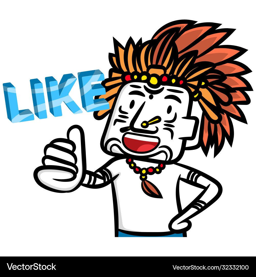 White man cartoon showing like scene Royalty Free Vector