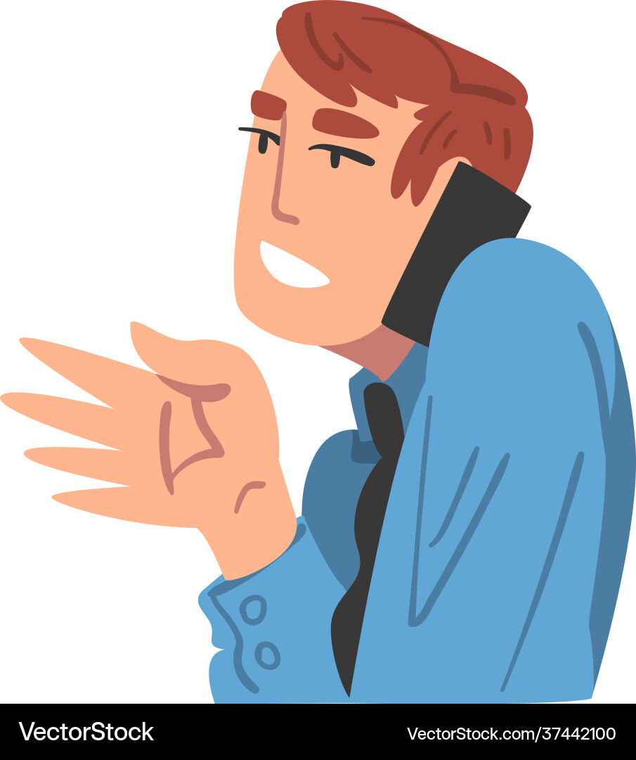 Young man talking on phone businessman using Vector Image