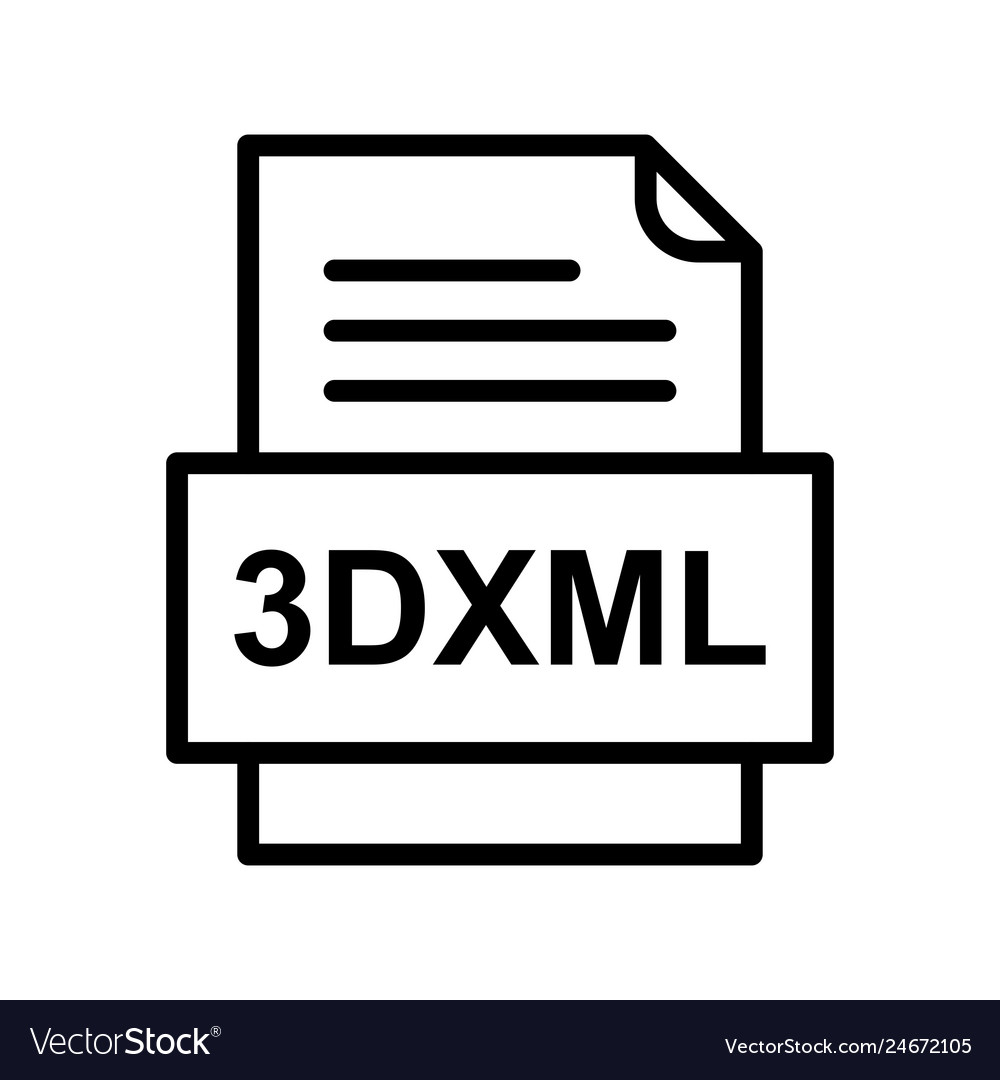 3dxml File Document Icon Royalty Free Vector Image