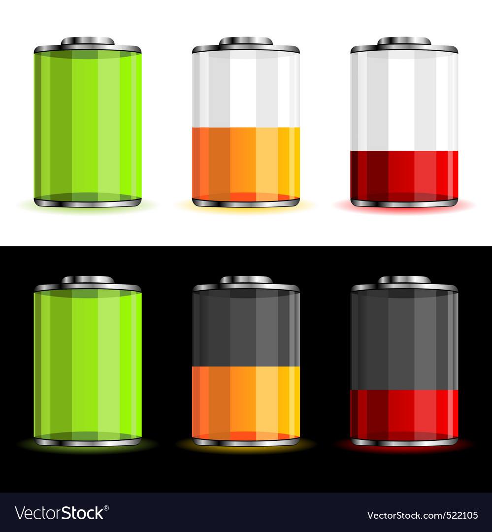 Battery levels Royalty Free Vector Image - VectorStock