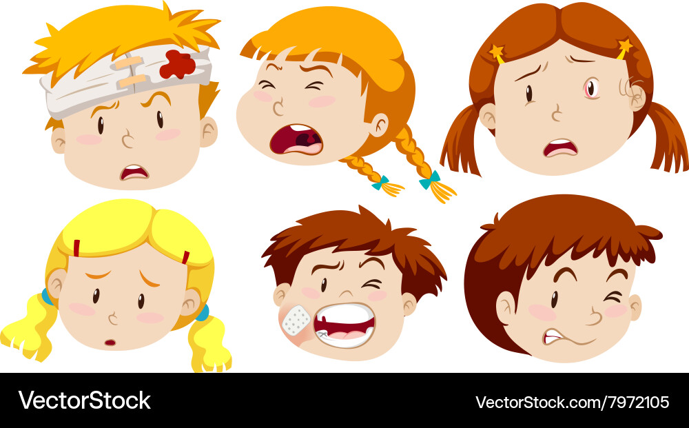Boys and girls being hurt Royalty Free Vector Image