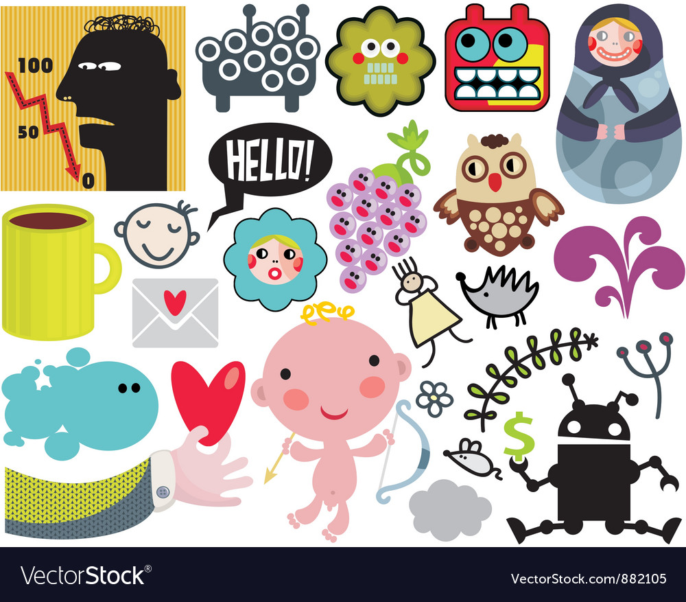 Cartoon mix Royalty Free Vector Image - VectorStock