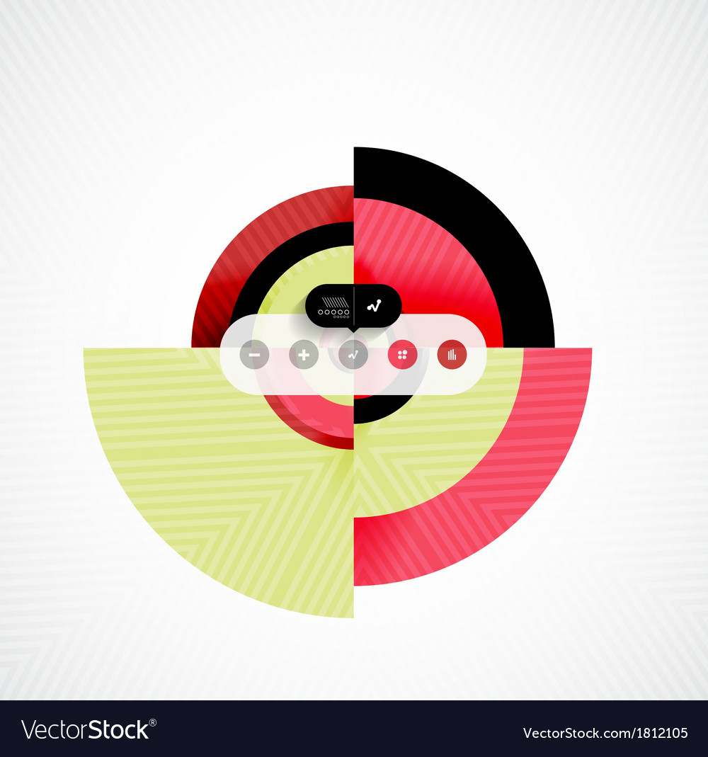 Circle geometric shapes flat interface design Vector Image