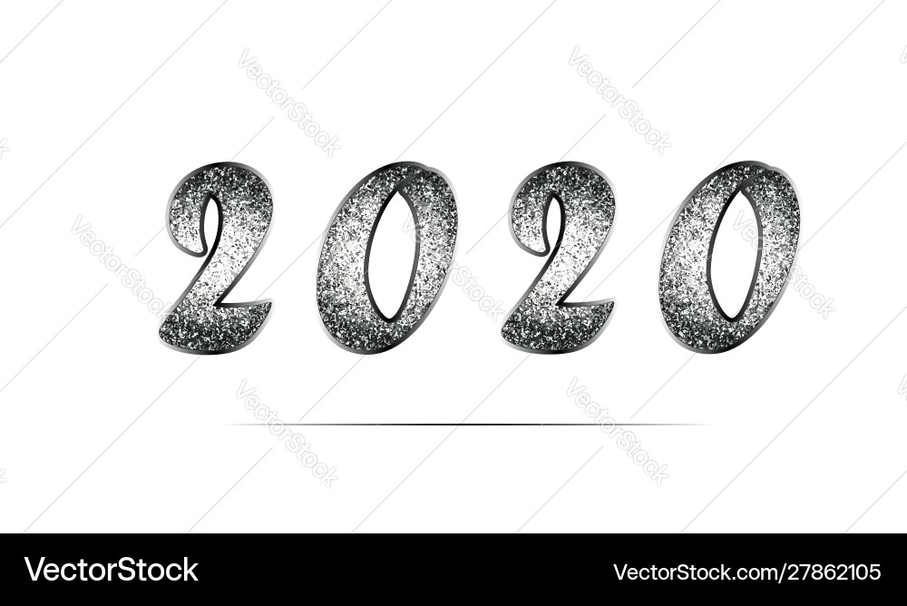 Elegant template new year 2020 in black Royalty Free Vector