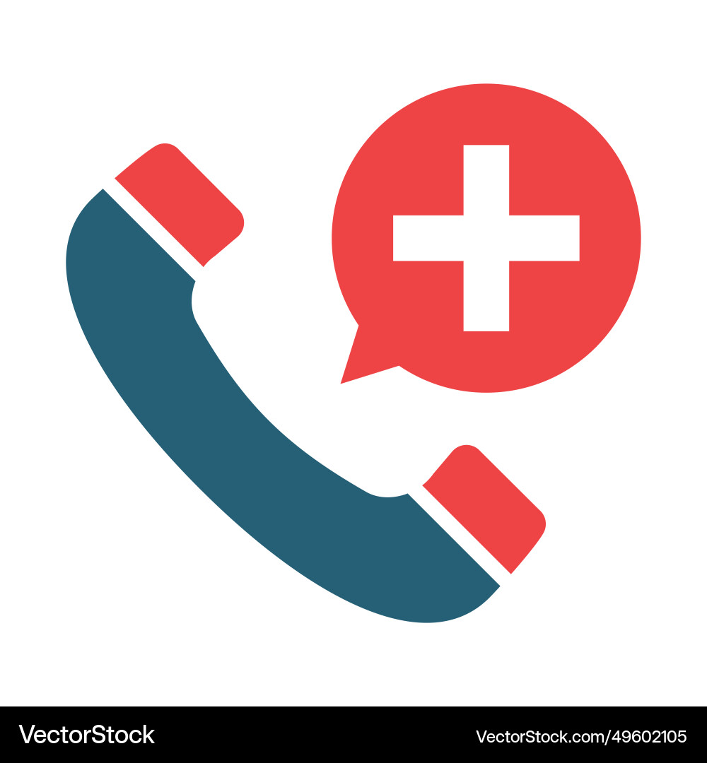Emergency call glyph two color icons for personal Vector Image
