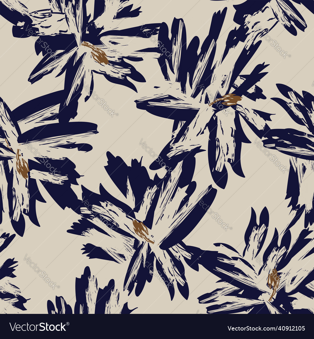 Floral brush strokes seamless pattern background Vector Image