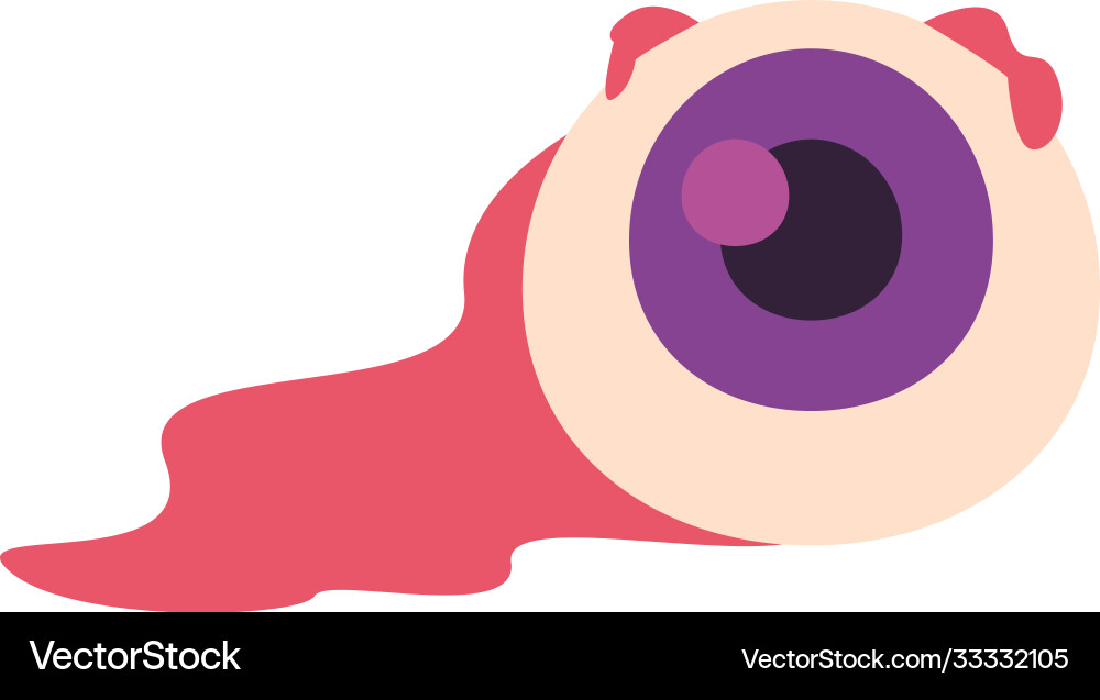 Halloween eye cartoon free form style icon Vector Image