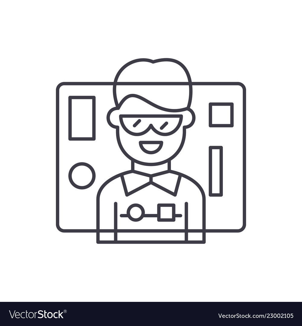 Interface design line icon concept Royalty Free Vector Image