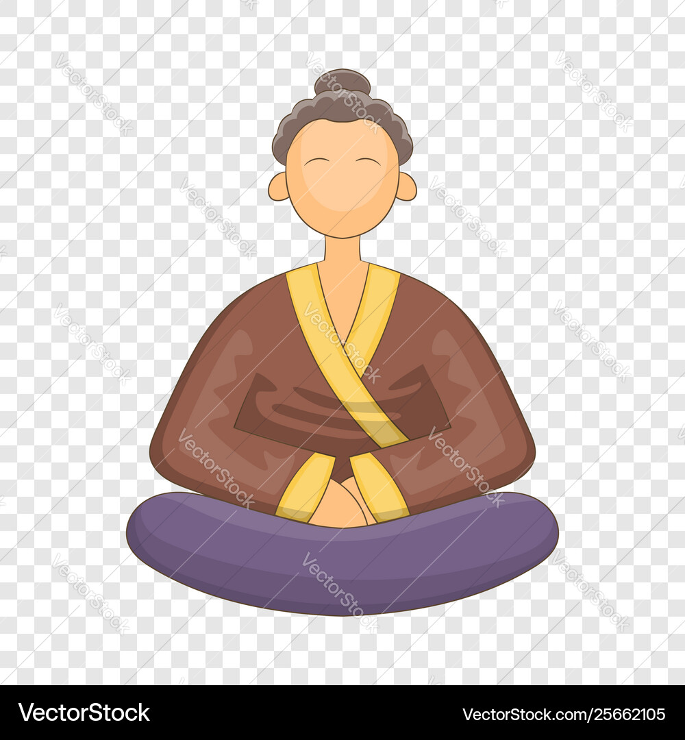 Japanese monk icon cartoon style Royalty Free Vector Image