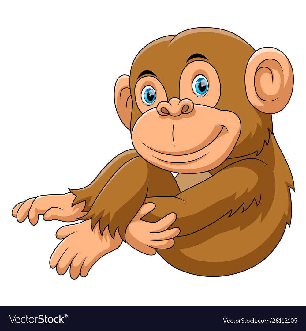 Monkey sitting cartoon Royalty Free Vector Image
