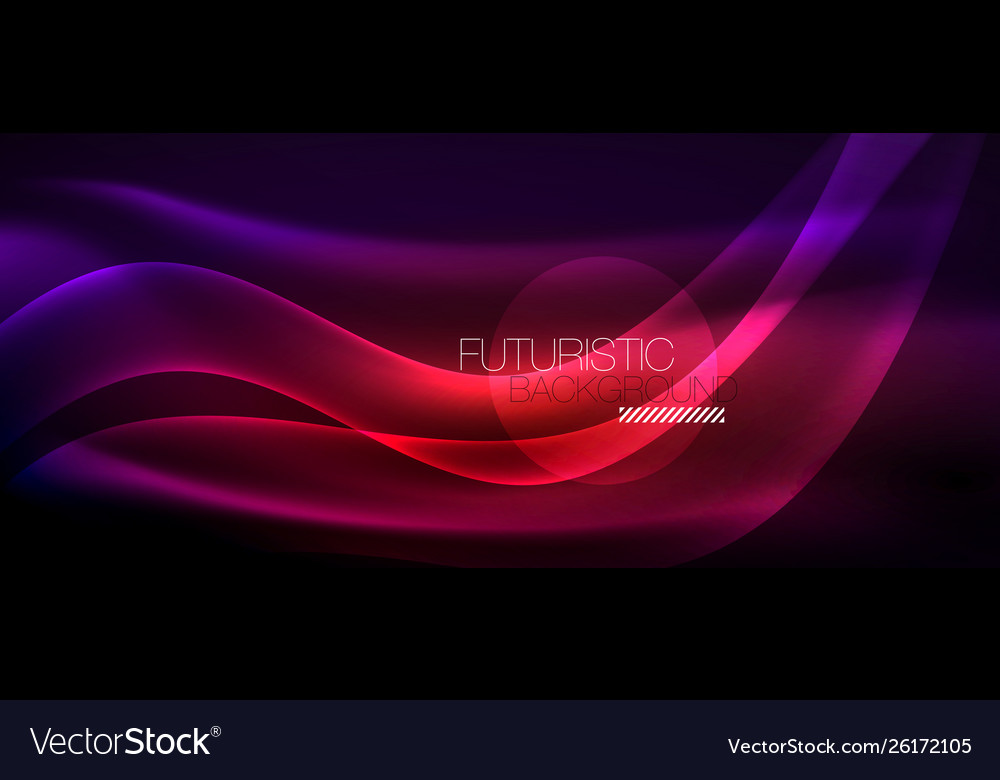Neon light waves Royalty Free Vector Image - VectorStock