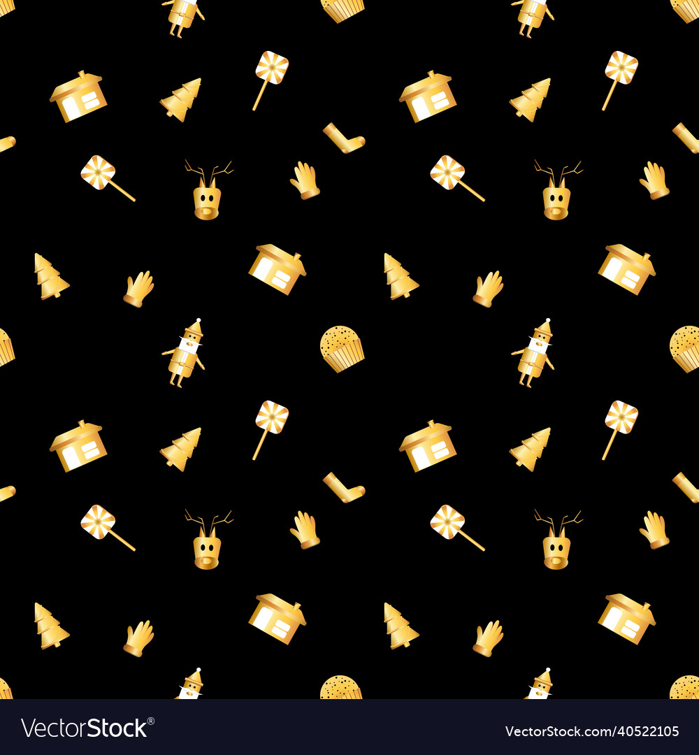 Rounded corner christmas object pattern created Vector Image