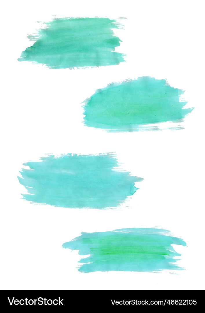 Sky blue watercolor brushstroke new design set Vector Image