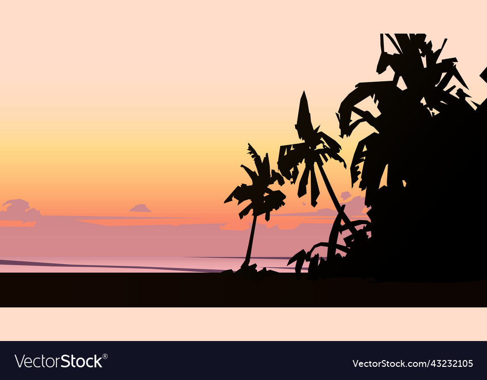 Sunset beach Royalty Free Vector Image - VectorStock