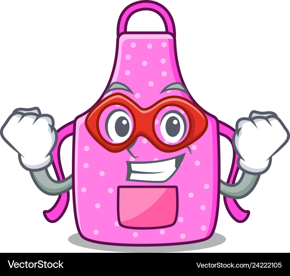 Super hero kitchen apron in the mascot room Vector Image