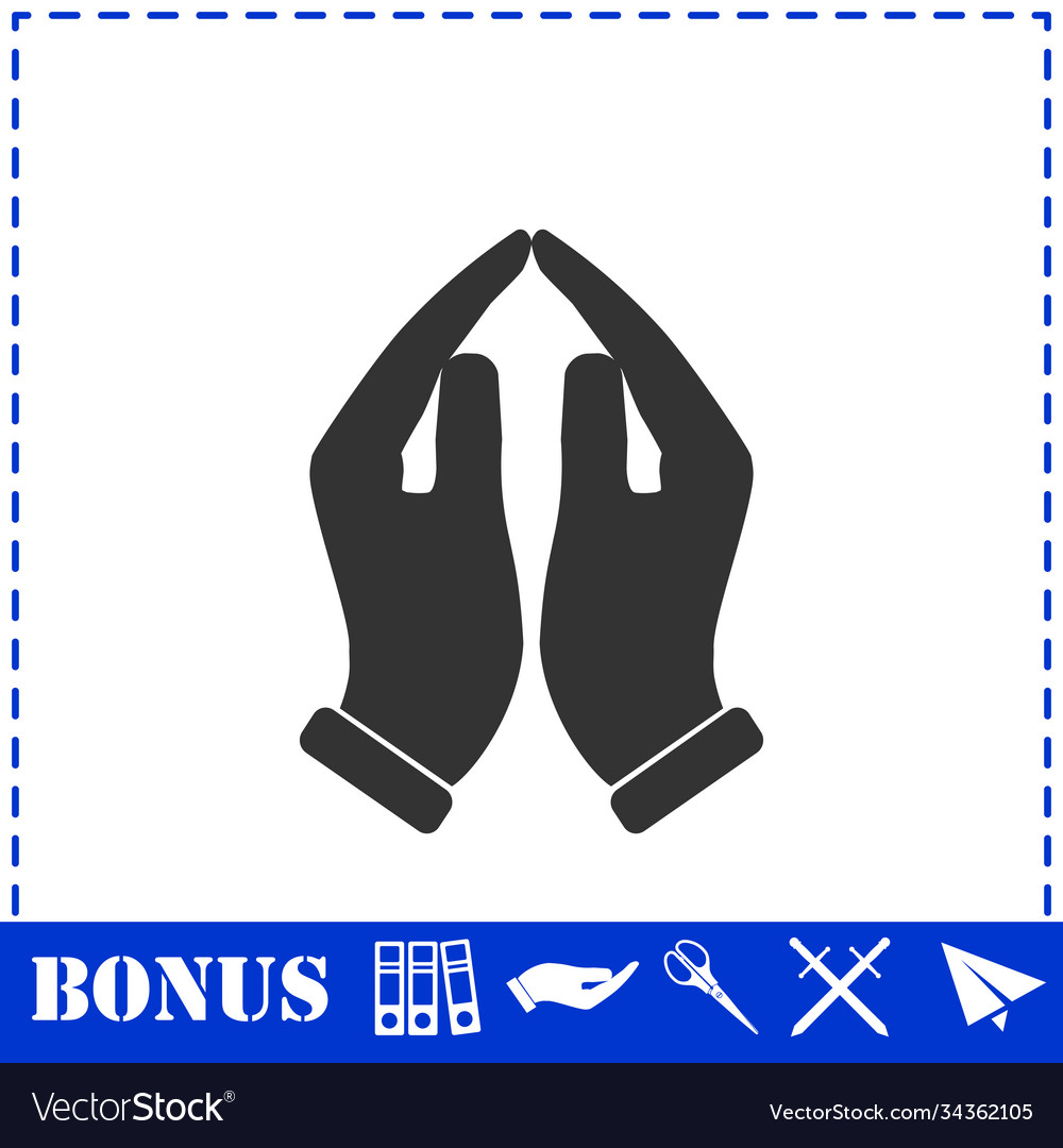 Supporting hands icon flat Royalty Free Vector Image