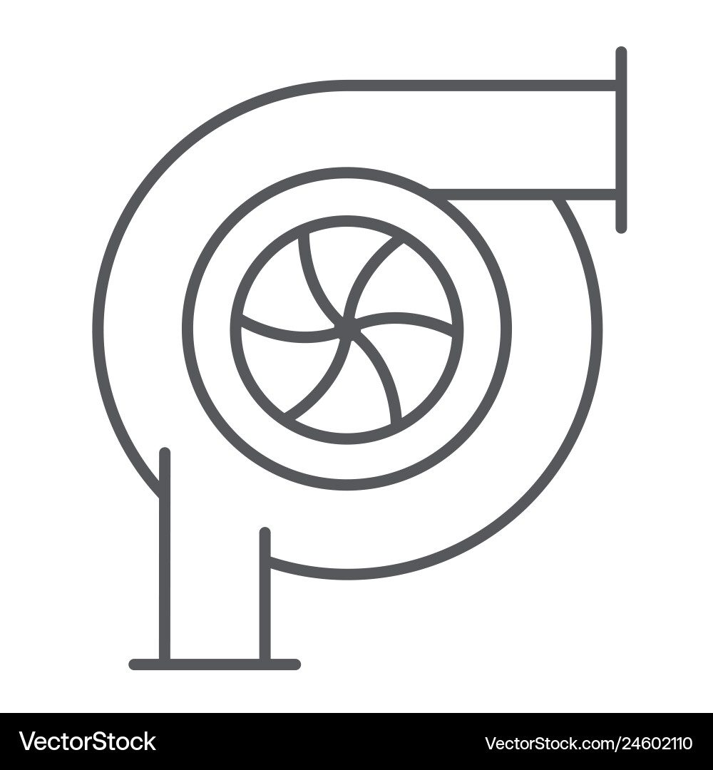 Car turbine thin line icon auto and part Vector Image